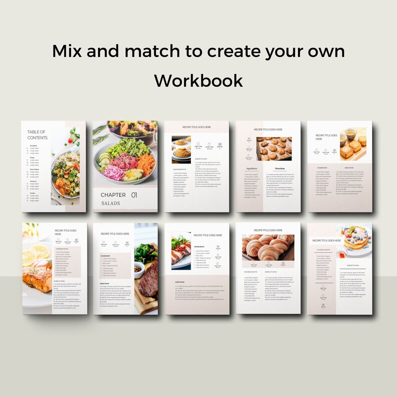 Cookbook Template Recipe Book Template Editable Canva Ebook Recipe Card ...