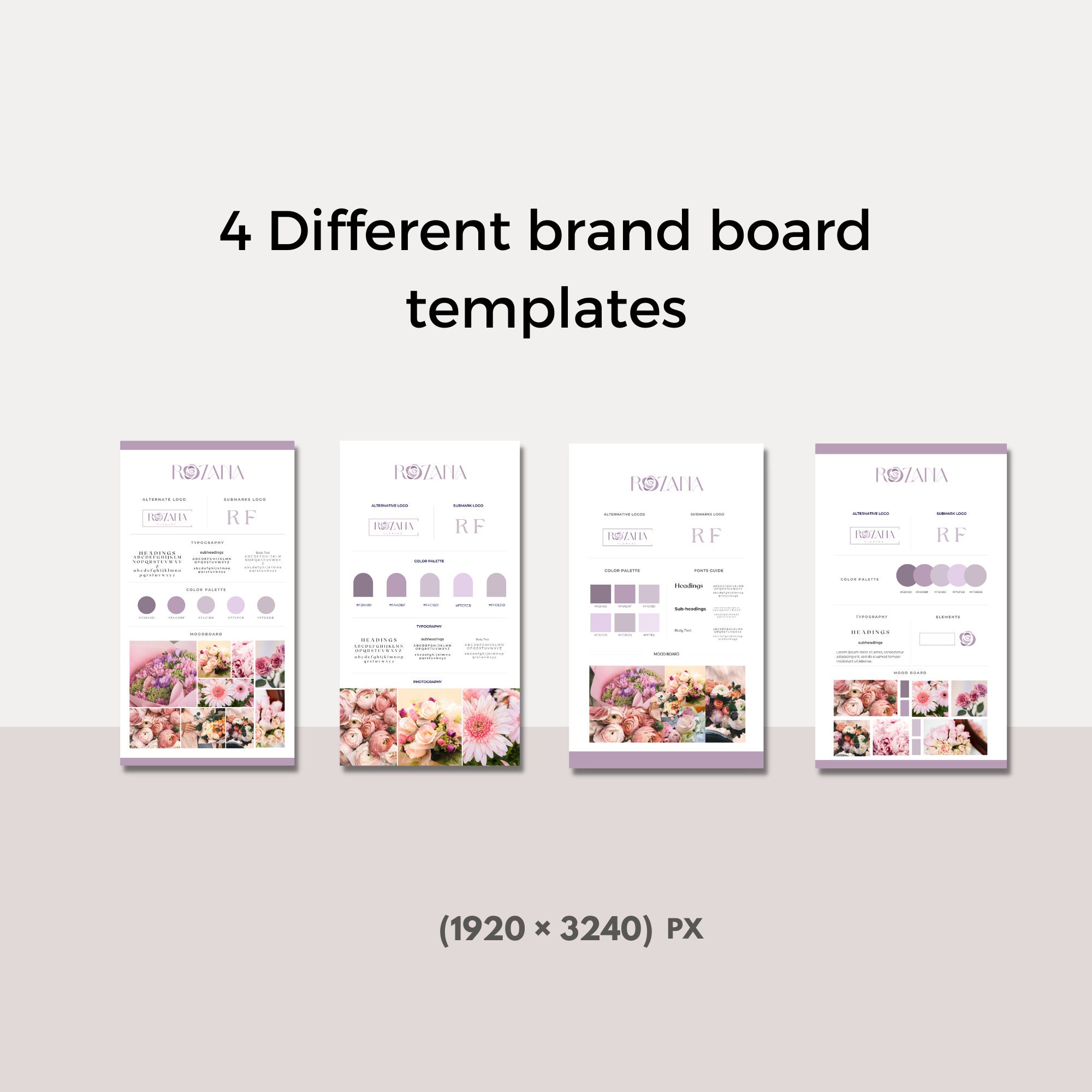 Brand Kit Template Mini Brand Board Template Premade Neutral Branding ...
