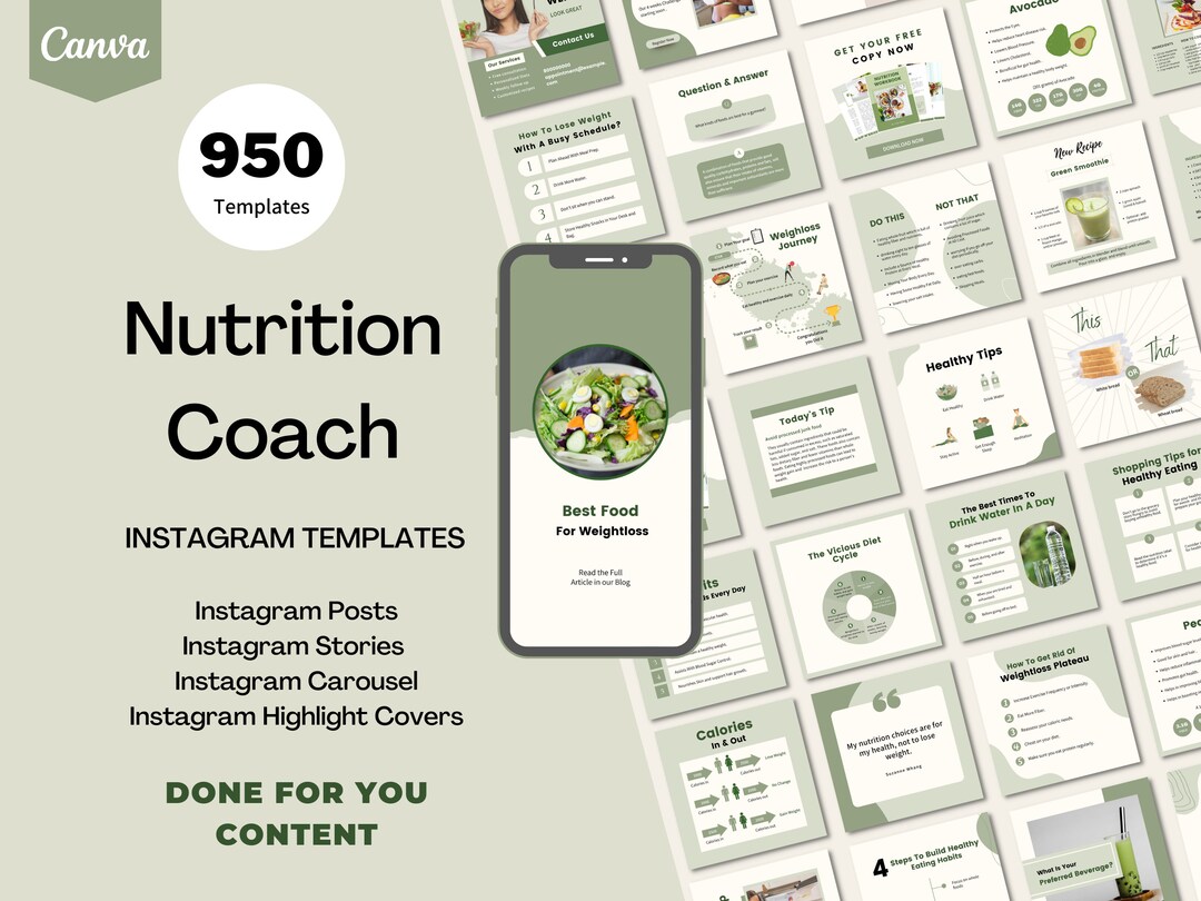 Nutrition Instagram Template Post & Story,nutrition Instagram Post ...