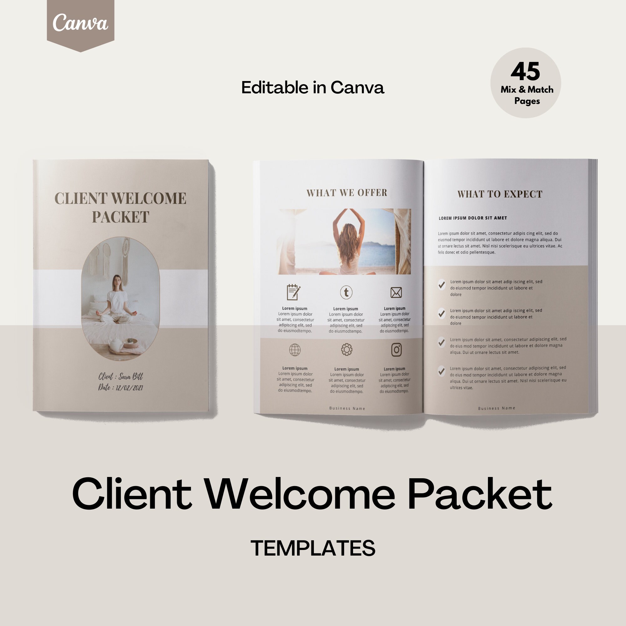 Client Welcome Packet , Client Welcome Kit , Canva Coach Template ...