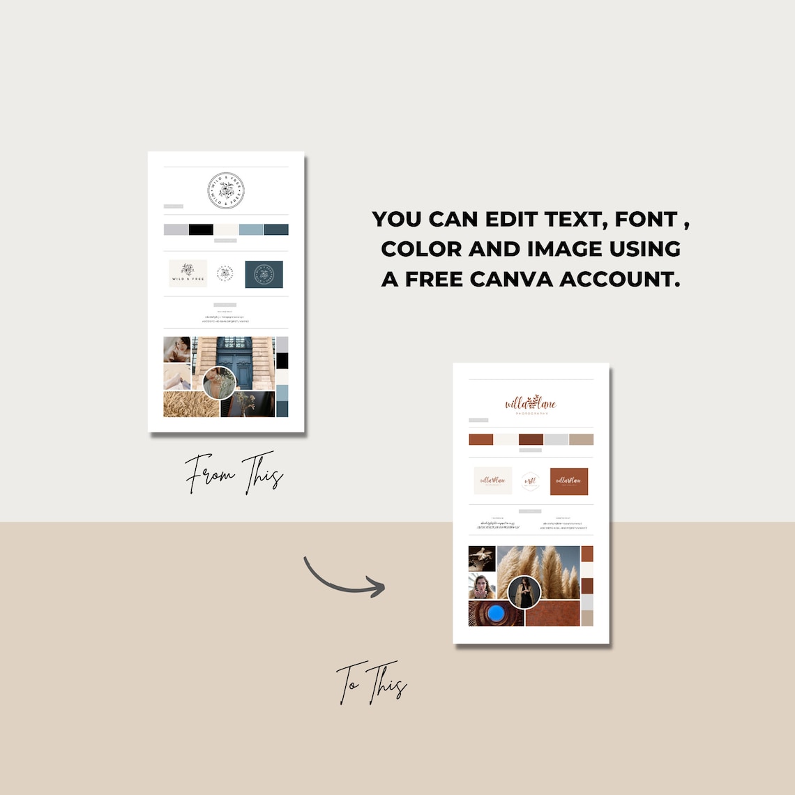 Brand Board, Branding Template, Logo Kit, Business Branding Template ...