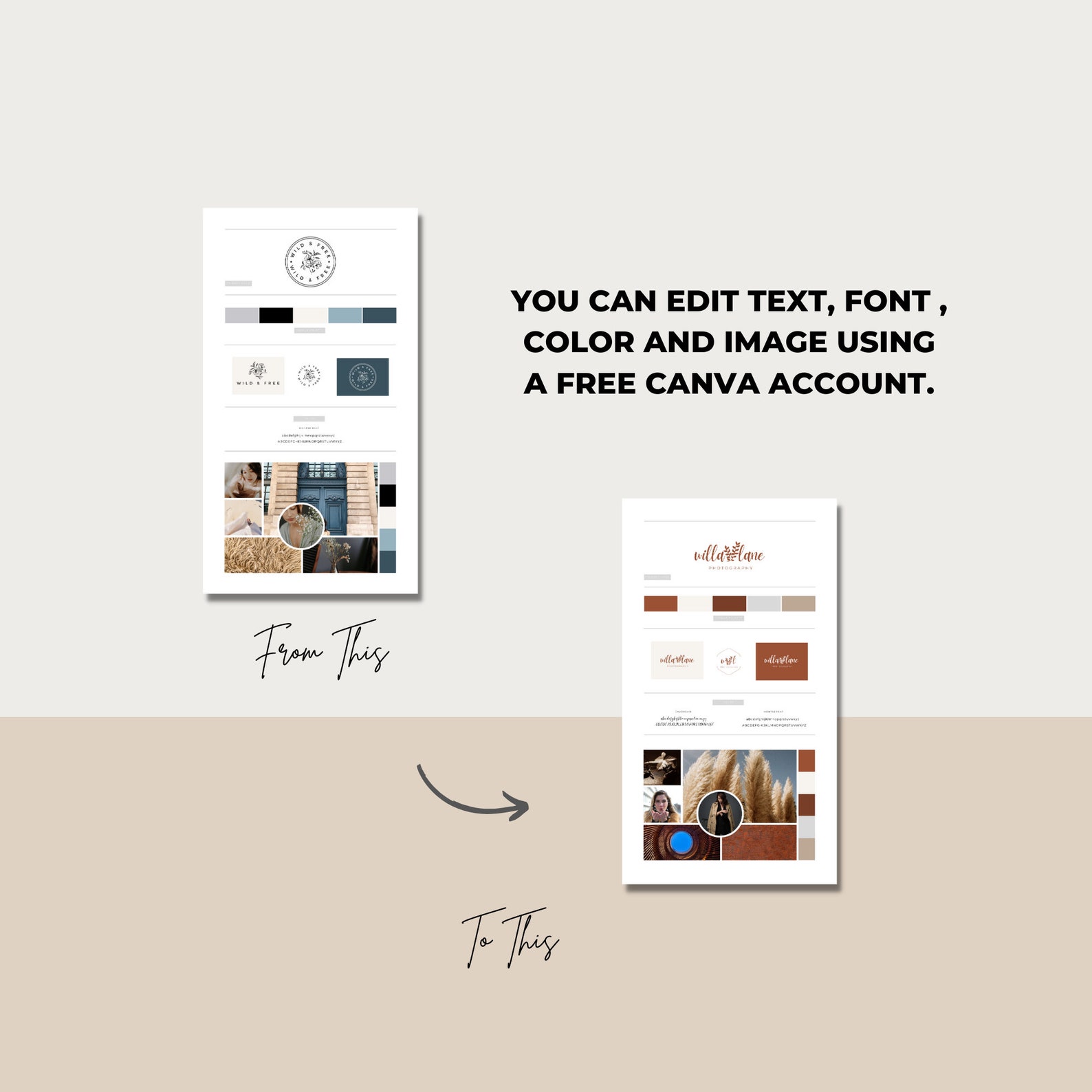 Brand Board, Branding Template, Logo Kit, Business Branding Template ...