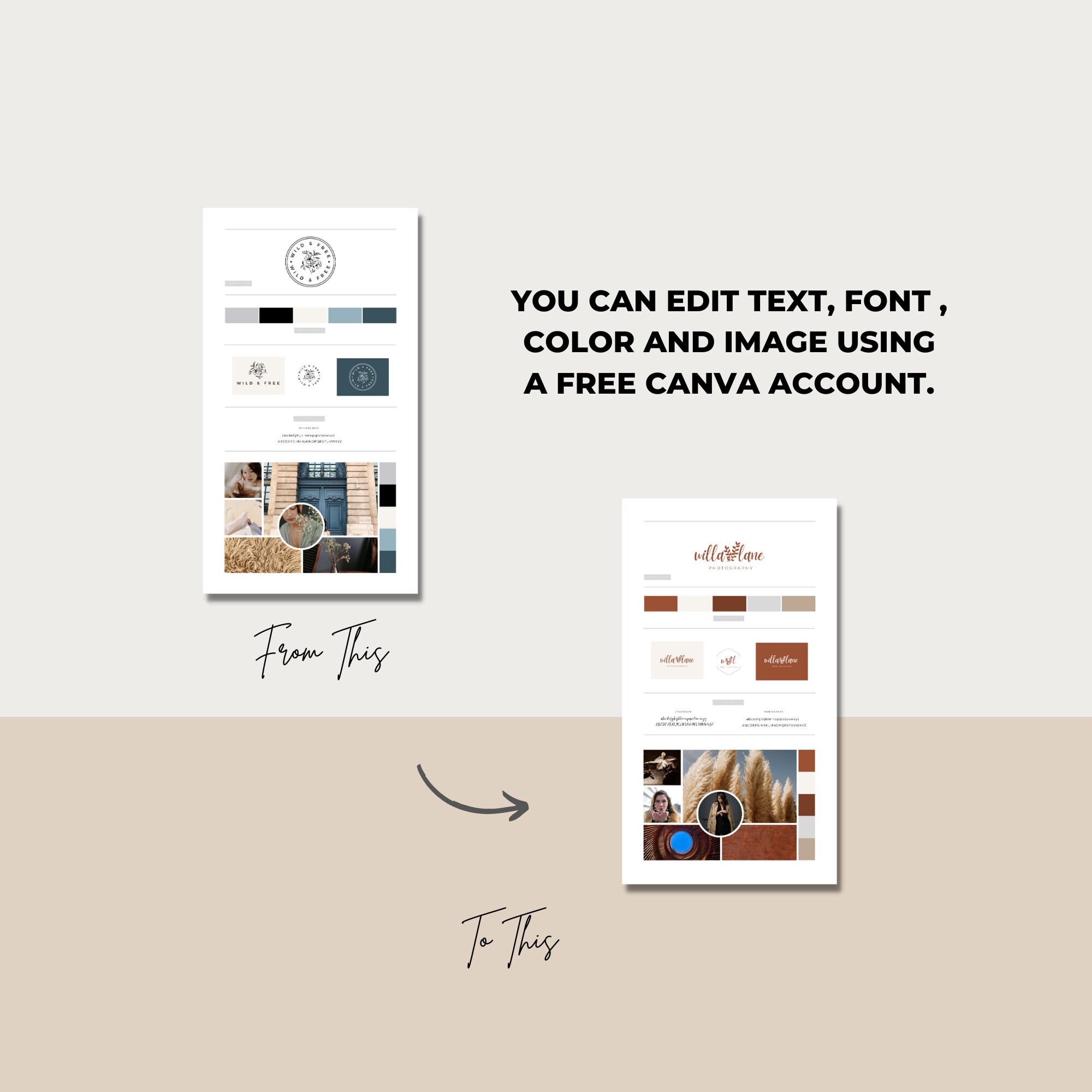 Brand Board, Branding Template, Logo Kit, Business Branding Template ...