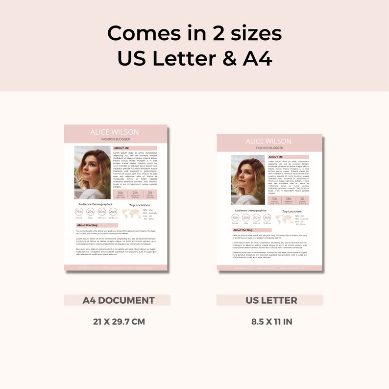 2 Page Media Kit Canva Template| Instagram Media Kit| Influencer Rate ...