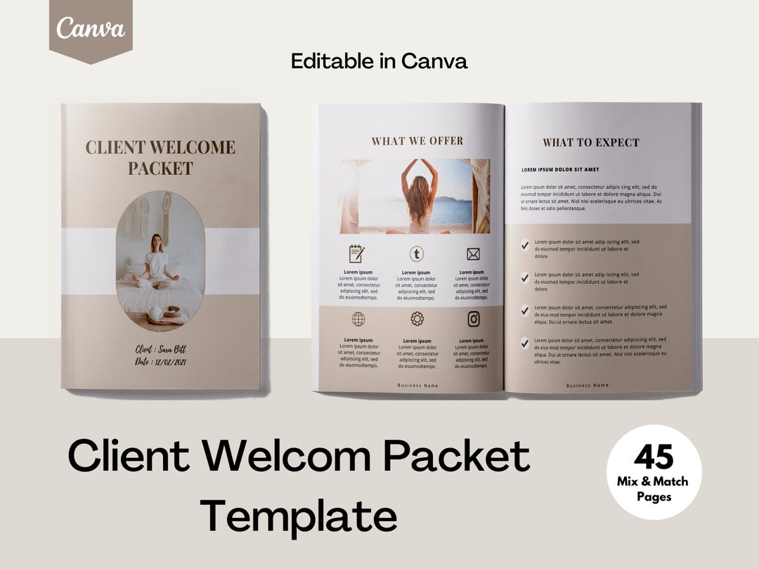 Client Welcome Packet Client Welcome Kit Canva Coach - Etsy