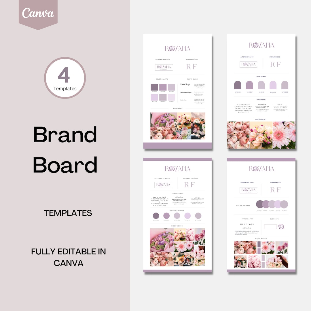 Brand Kit Template Mini Brand Board Template Premade Neutral Branding ...