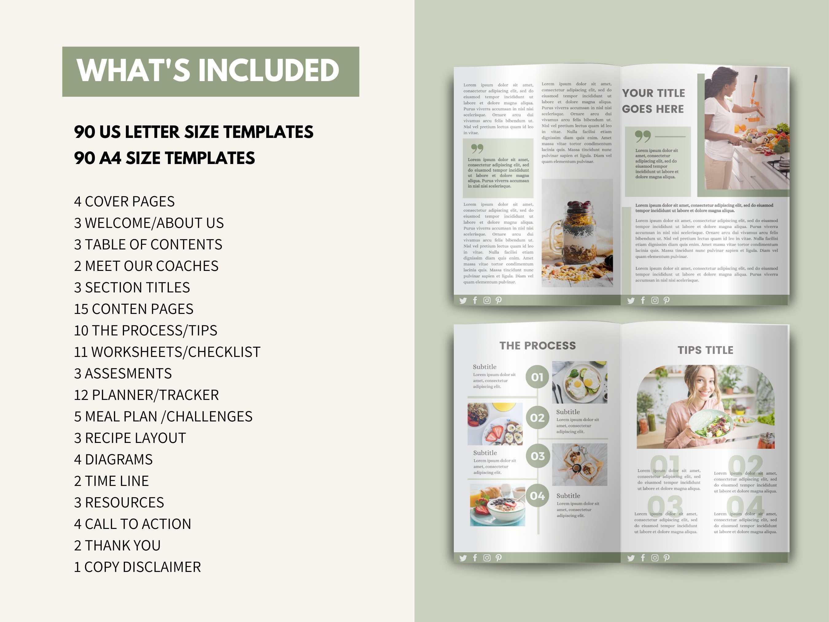 Nutrition Workbook Template Nutrition Ebook Template Health Coach Ebook ...