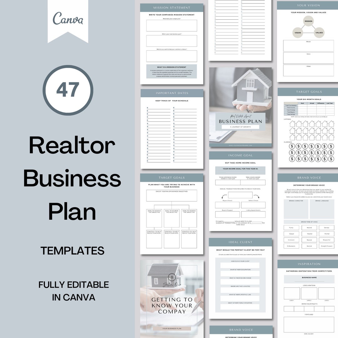 Realtor Business Plan, Real Estate Business Plan Template, Business ...