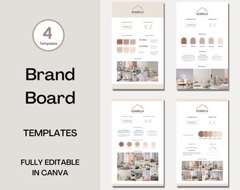 Brand Kit Template Mini Brand Board Template Premade Neutral Branding ...