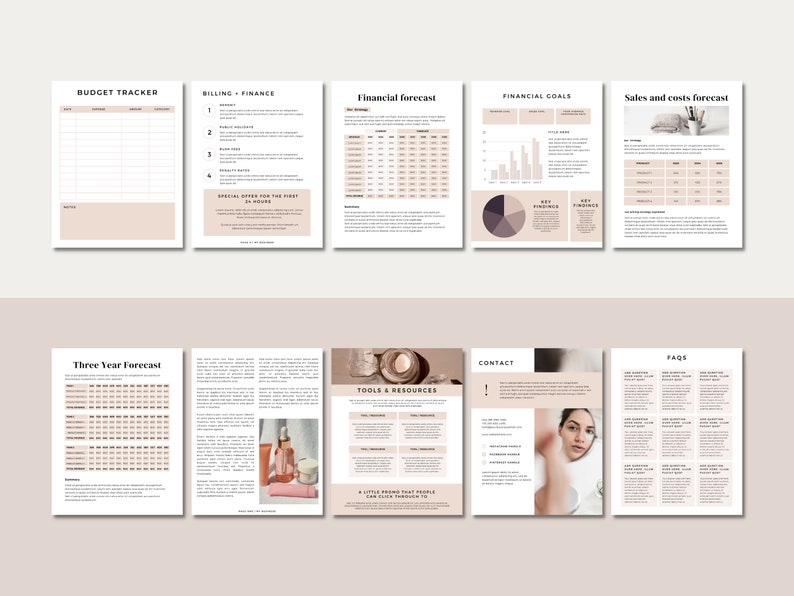 Beauty Business Plan Template, Beauty Planner Template , Start up ...