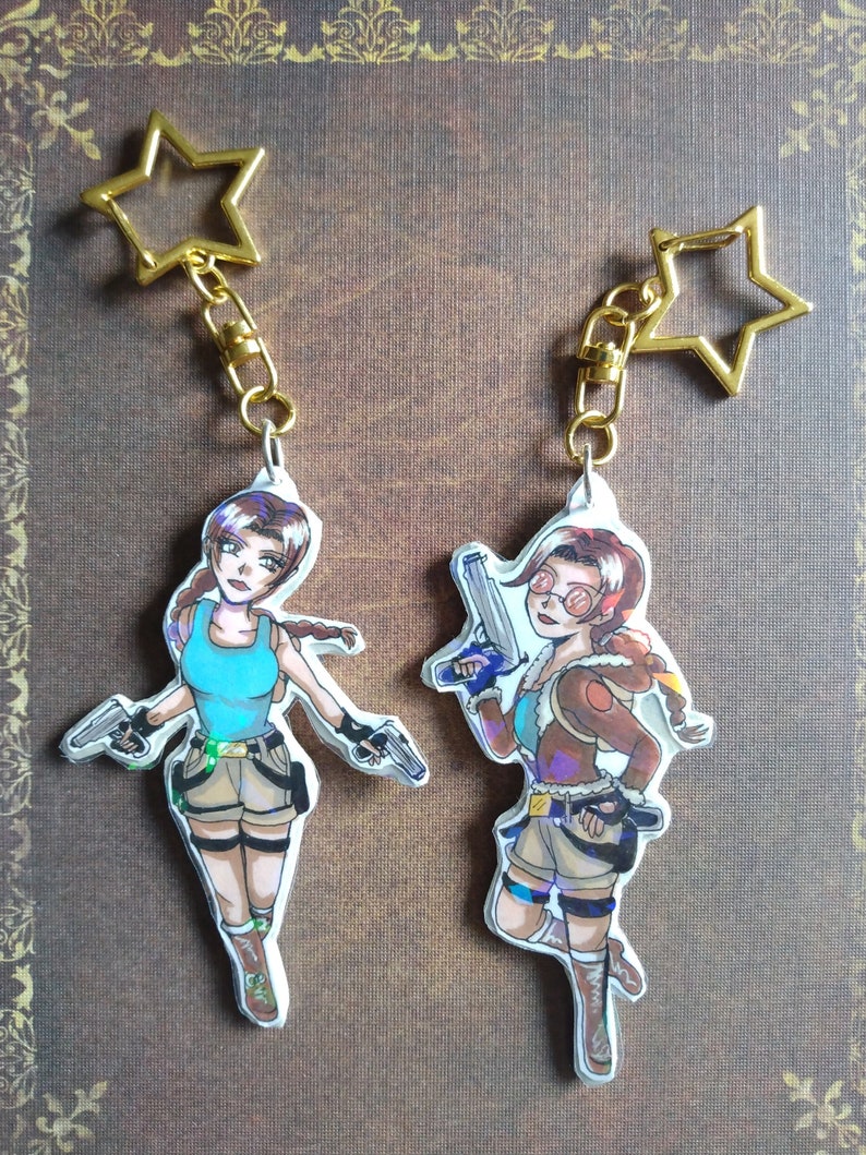 Tomb Explorer Raider Lara Inspired Holographic Keychains - Etsy