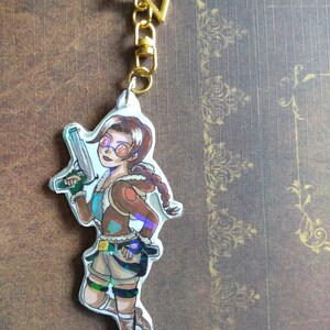 Tomb Explorer Raider Lara Inspired Holographic Keychains - Etsy