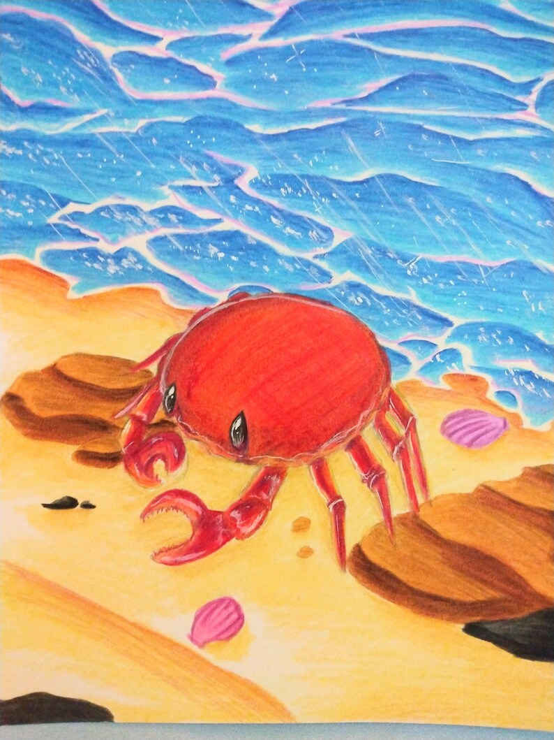 Little Beach Explorer, Original Artwork, Art Print 8.5 X 11 - Etsy