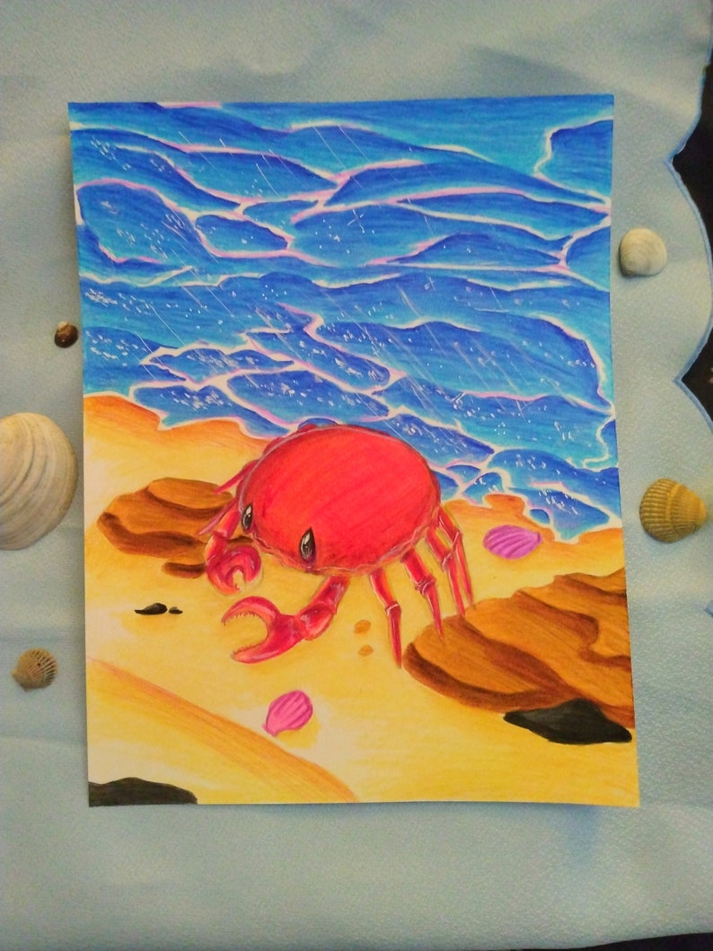 Little Beach Explorer, Original Artwork, Art Print 8.5 X 11 - Etsy
