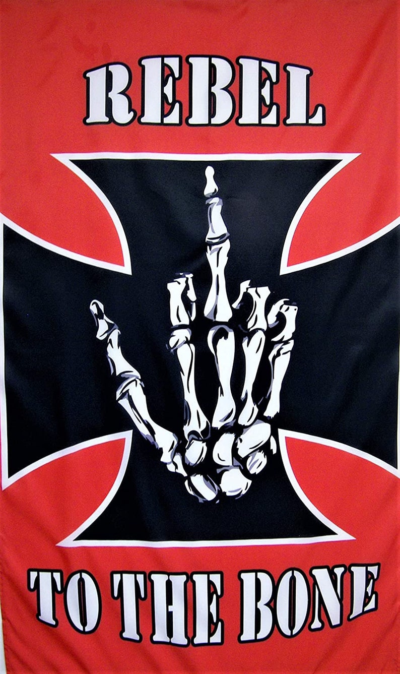 Rebel to the Bone Flag 3x5 Feet Vertical Flag Banner USA Wall | Etsy