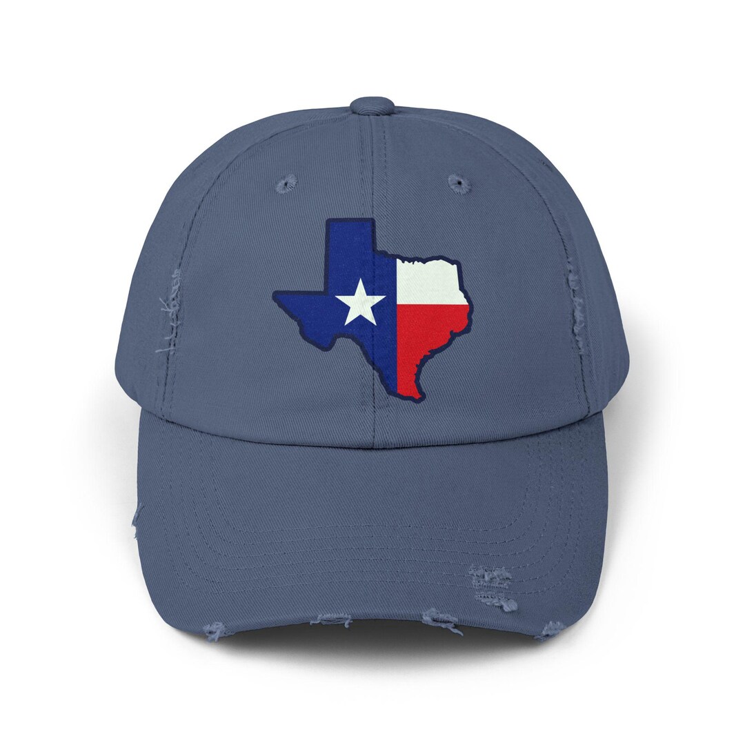 Texas State Shaped Flag Unisex Distressed Cap Etsy