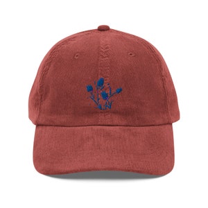 Blue Tulips Embroidered Vintage Corduroy Cap - Etsy