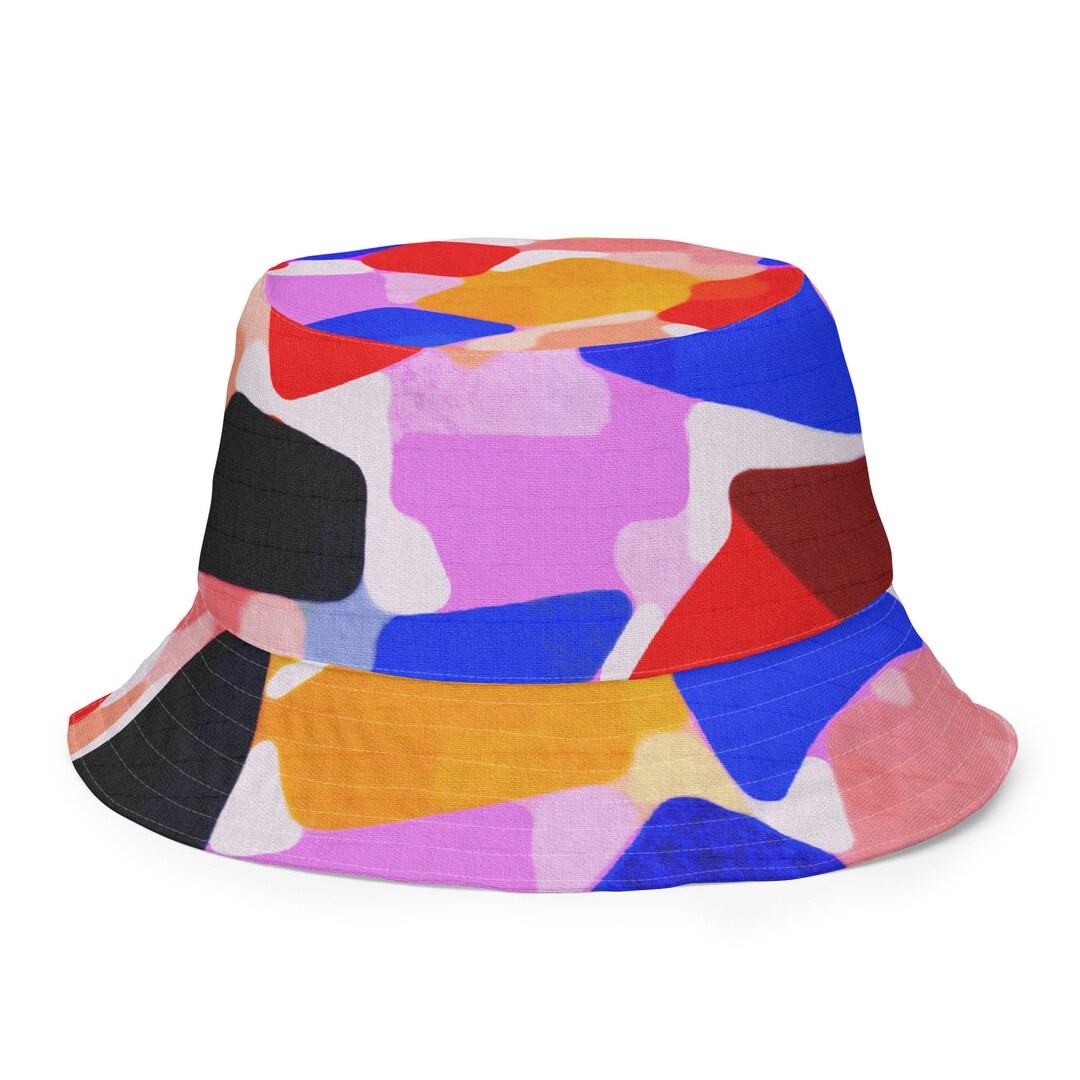 Retro Primary Colors Reversible Bucket Hat - Etsy