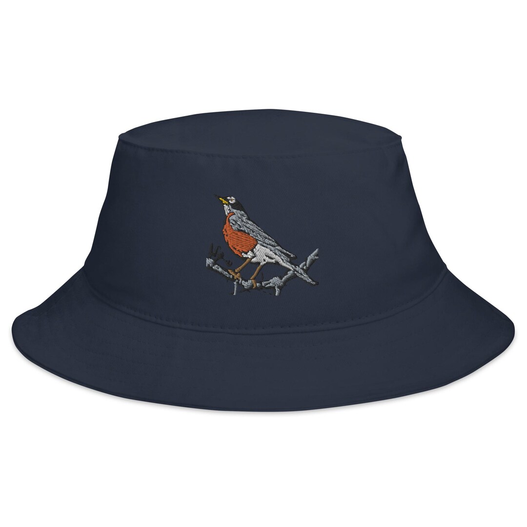 Embroidered American Robin Bucket Hat: Bird Lover Gift - Etsy