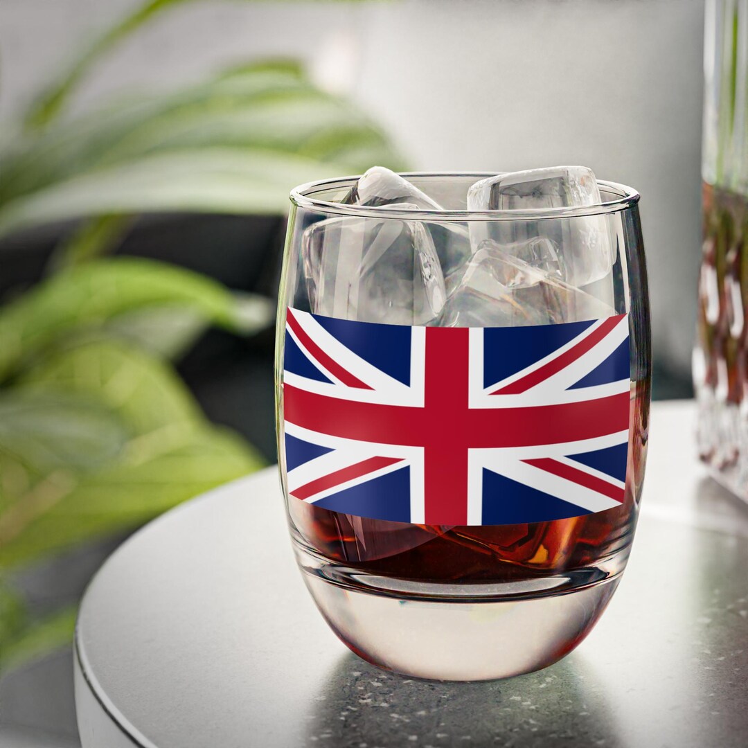 Union Jack English Flag Whiskey Glass - Etsy