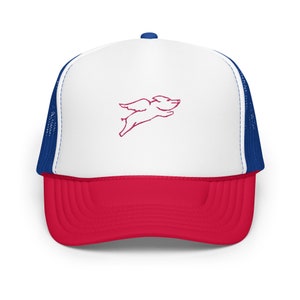 Embroidered Flying Pig Foam Trucker Hat Fun & Unique Gift, Casual Style ...