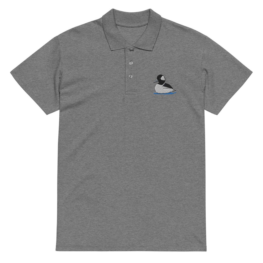 Embroidered Bufflehead Duck Polo Shirt - Premium Pique Bird Apparel for ...