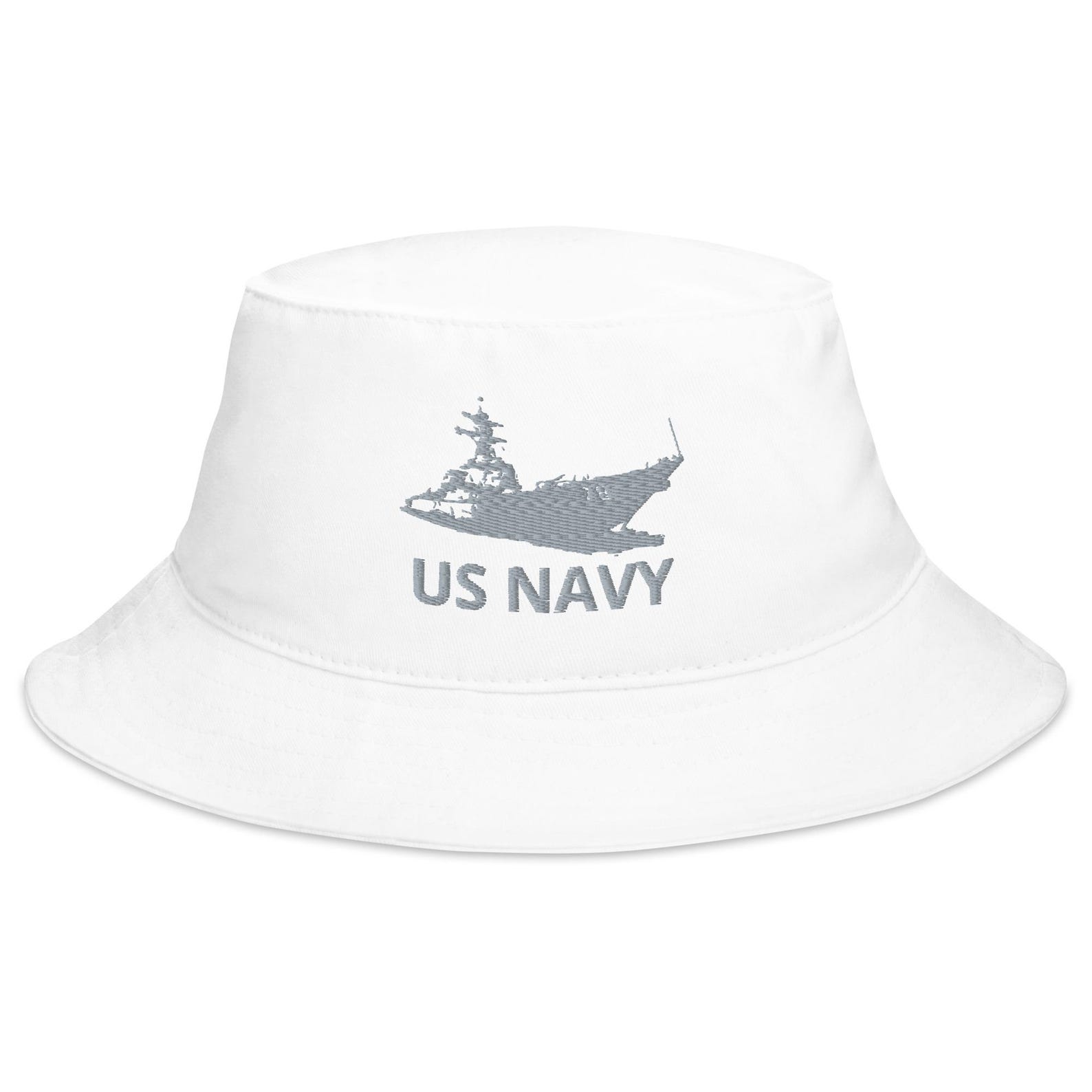 US Navy Embroidered Bucket Hat, Military Dad Gift, Veteran Cap ...