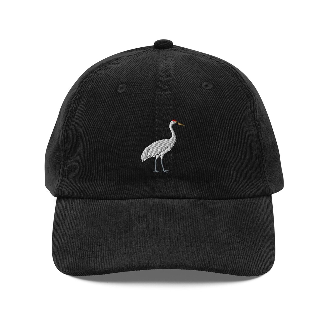 Whooping Crane Embroidered Bird Vintage Corduroy Cap | Bird Lover Gift ...