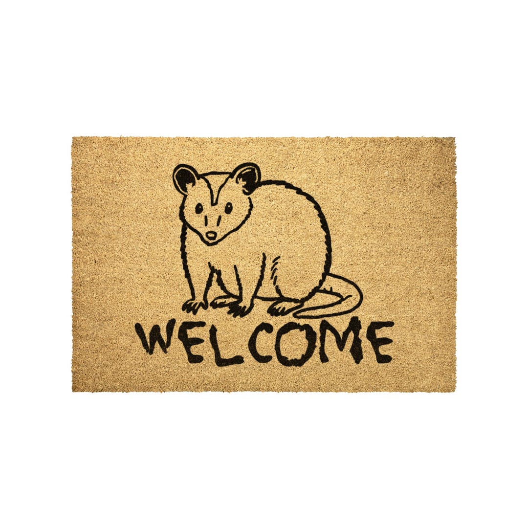 Welcome Possum Doormat - Cute Outdoor Mat, Funny Possum Home Decor ...
