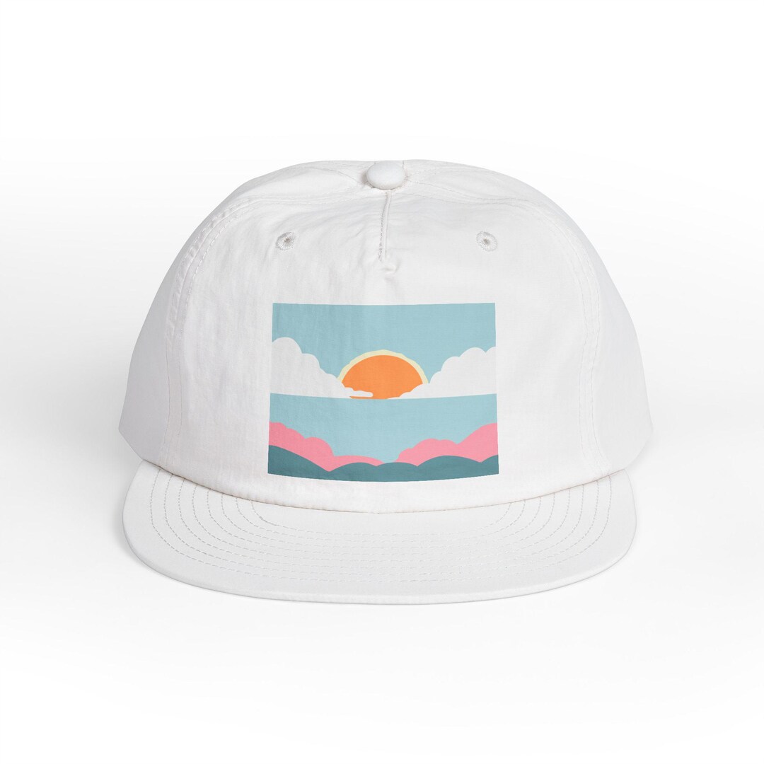 Minimalist Ocean Sunrise Surf Cap, Beach Hat, Summer Cap - Etsy