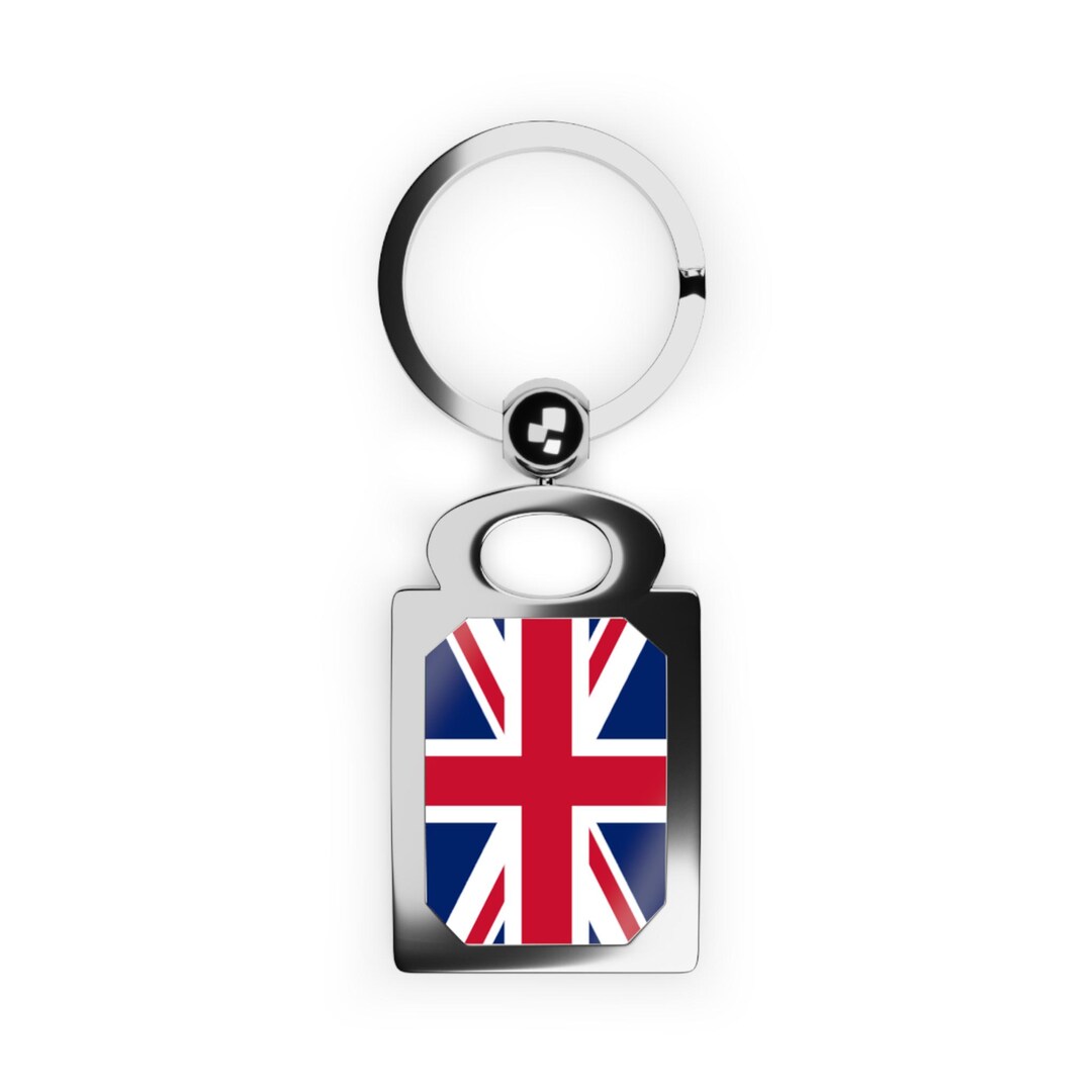 Rectangle Keychain, Union Jack English Flag Key Ring, British Flag Key ...