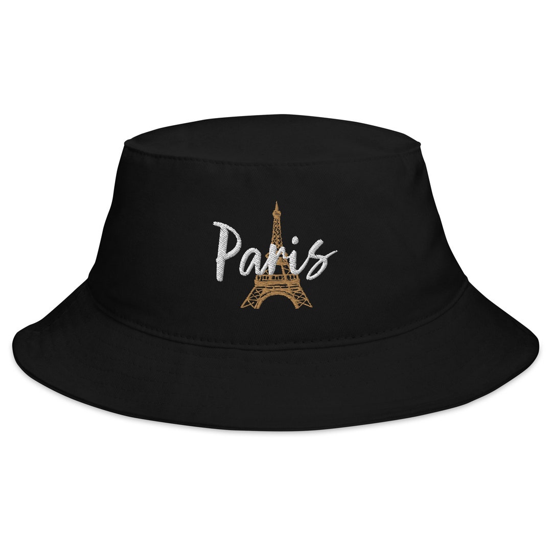 Paris Eiffel Tower Embroidered Bucket Hat - Trendy Unisex Streetwear ...