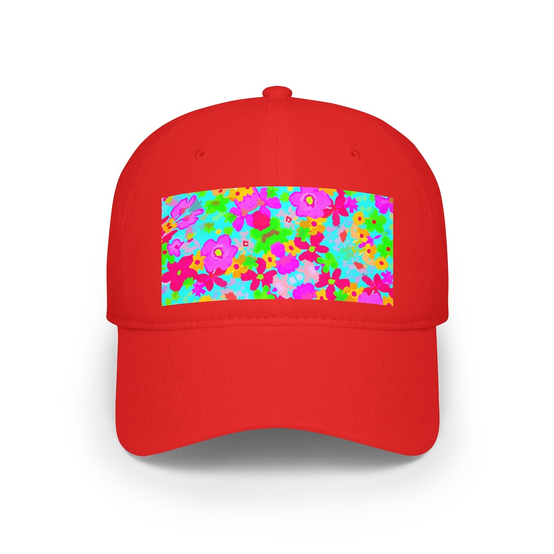Ultra Floral 60s Style Low Profile Baseball Cap - Etsy