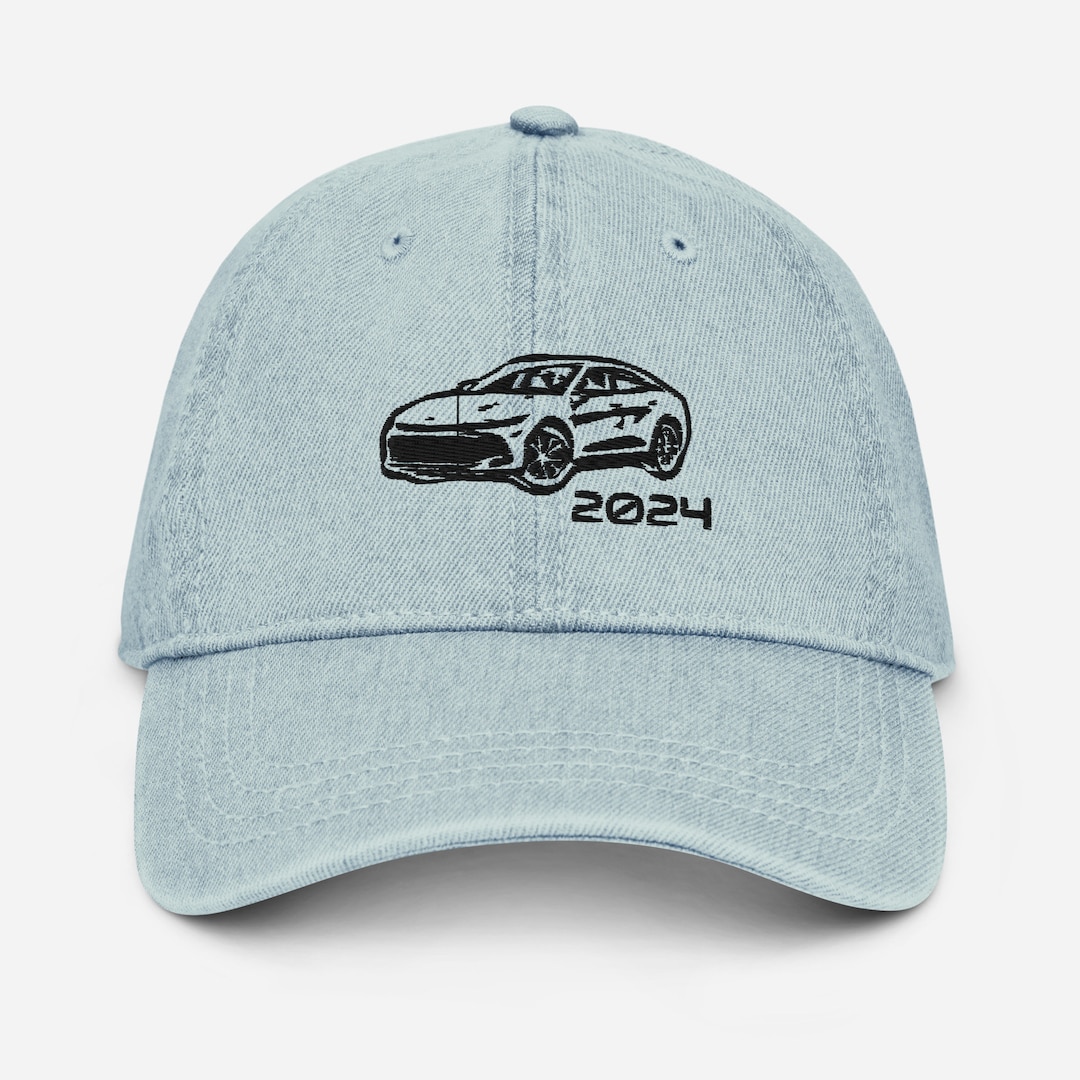 Ultra Modern 2024 Auto Hat Embroidered Denim Hat in Black Thread - Etsy