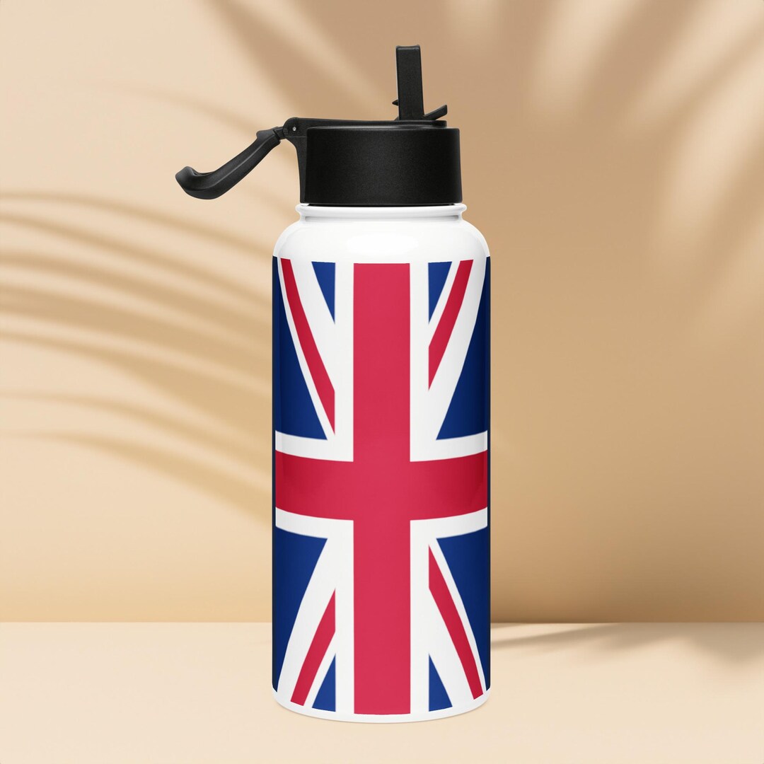British Union Jack English Flag Stainless Steel Water Bottle With a ...