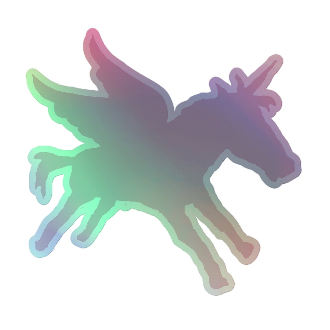 Holographic Stickers Winged Unicorn Alicorn - Etsy