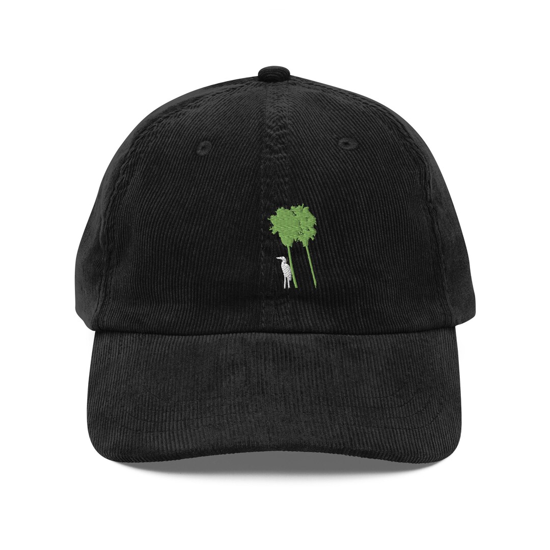 Heron and Palm Trees Embroidered Vintage Corduroy Cap - Etsy