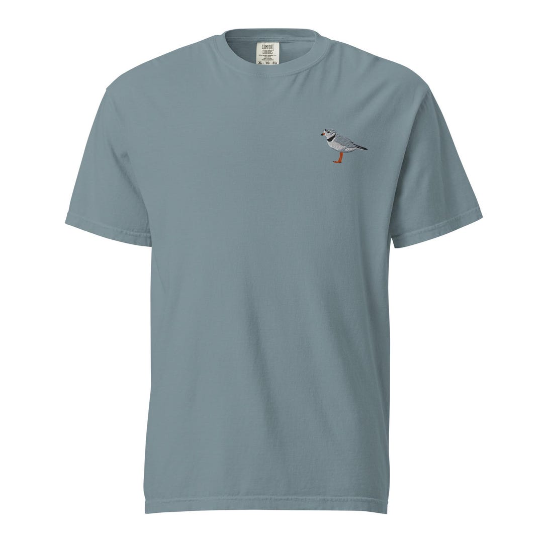 Piping Plover Embroidered Bird Unisex Garment-dyed Heavyweight T-shirt ...