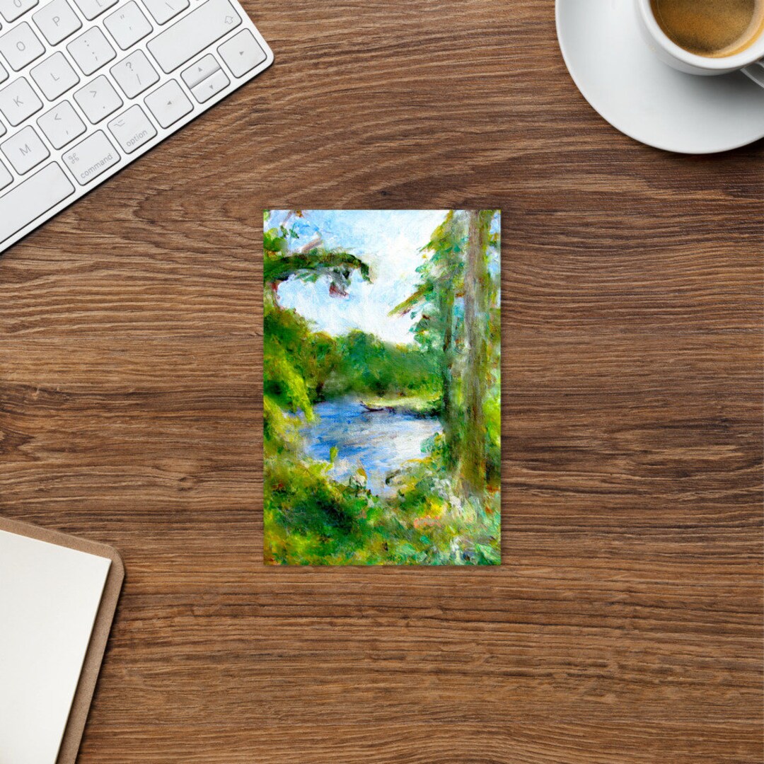 Duncan Park Lake Postcards | Landscape Art Note Card, Scenic Nature ...
