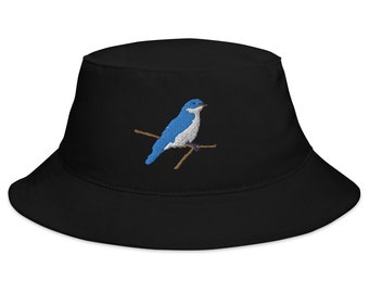 Sparrow Embroidery Bucket Hat Small Bird Embroidered Bucket Hat Women ...