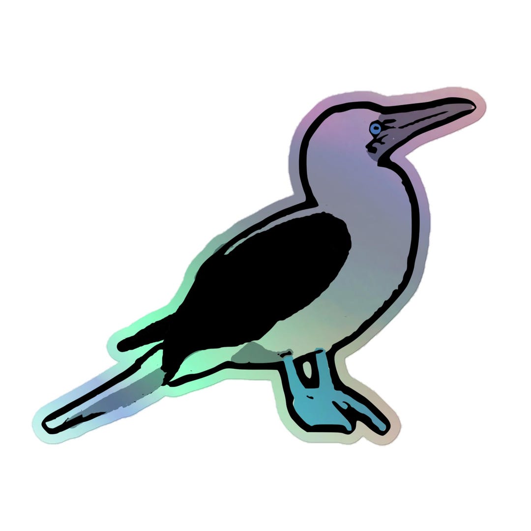Blue Footed Booby Holographic Stickers - Etsy