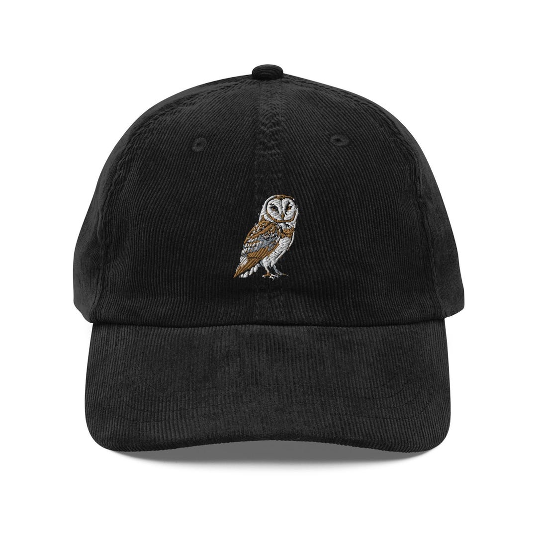 Barn Owl Embroidered Corduroy Cap: Vintage Wildlife Hat - Etsy
