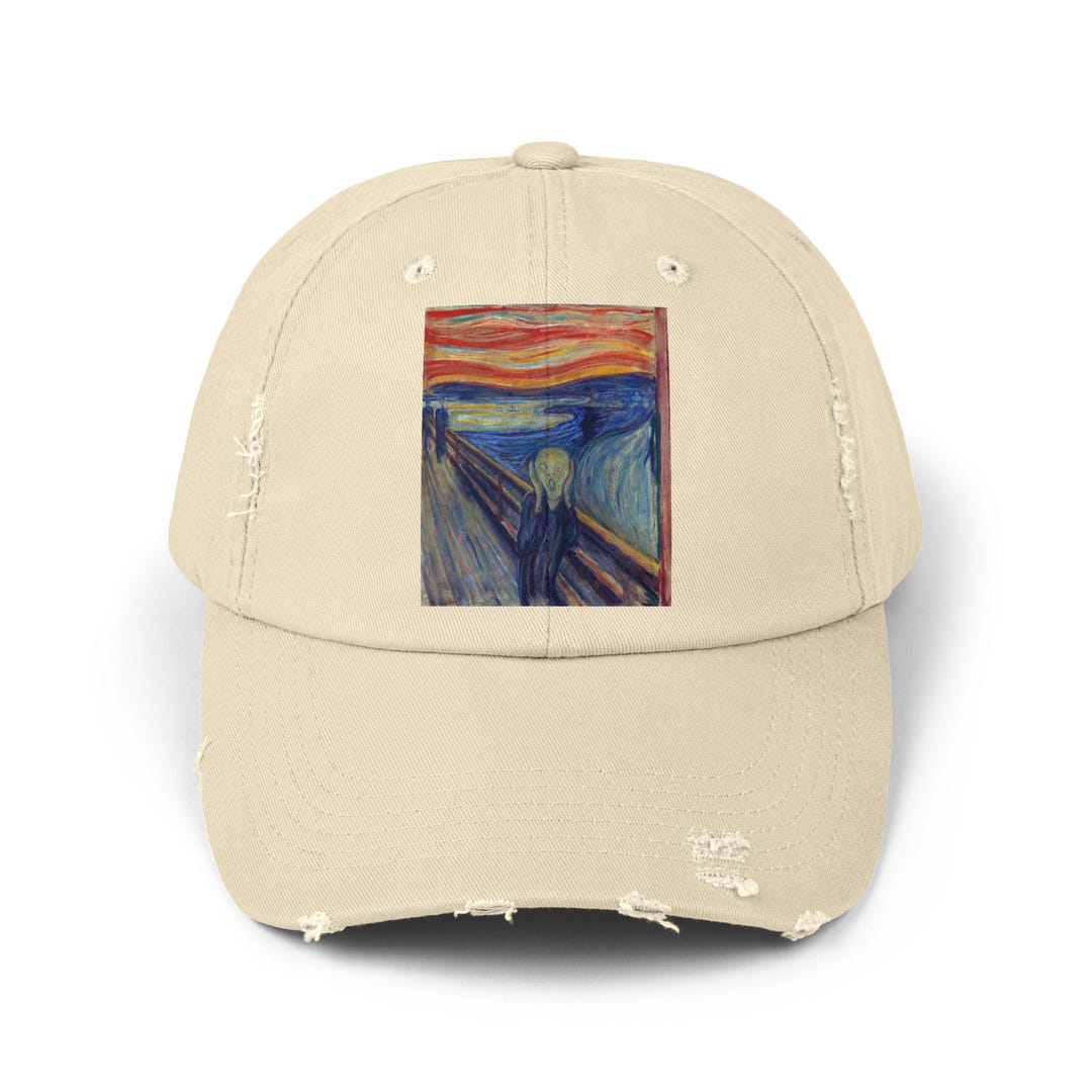 Distressed Cap, the Scream Edvard Munch Hat, Unisex Baseball Cap ...
