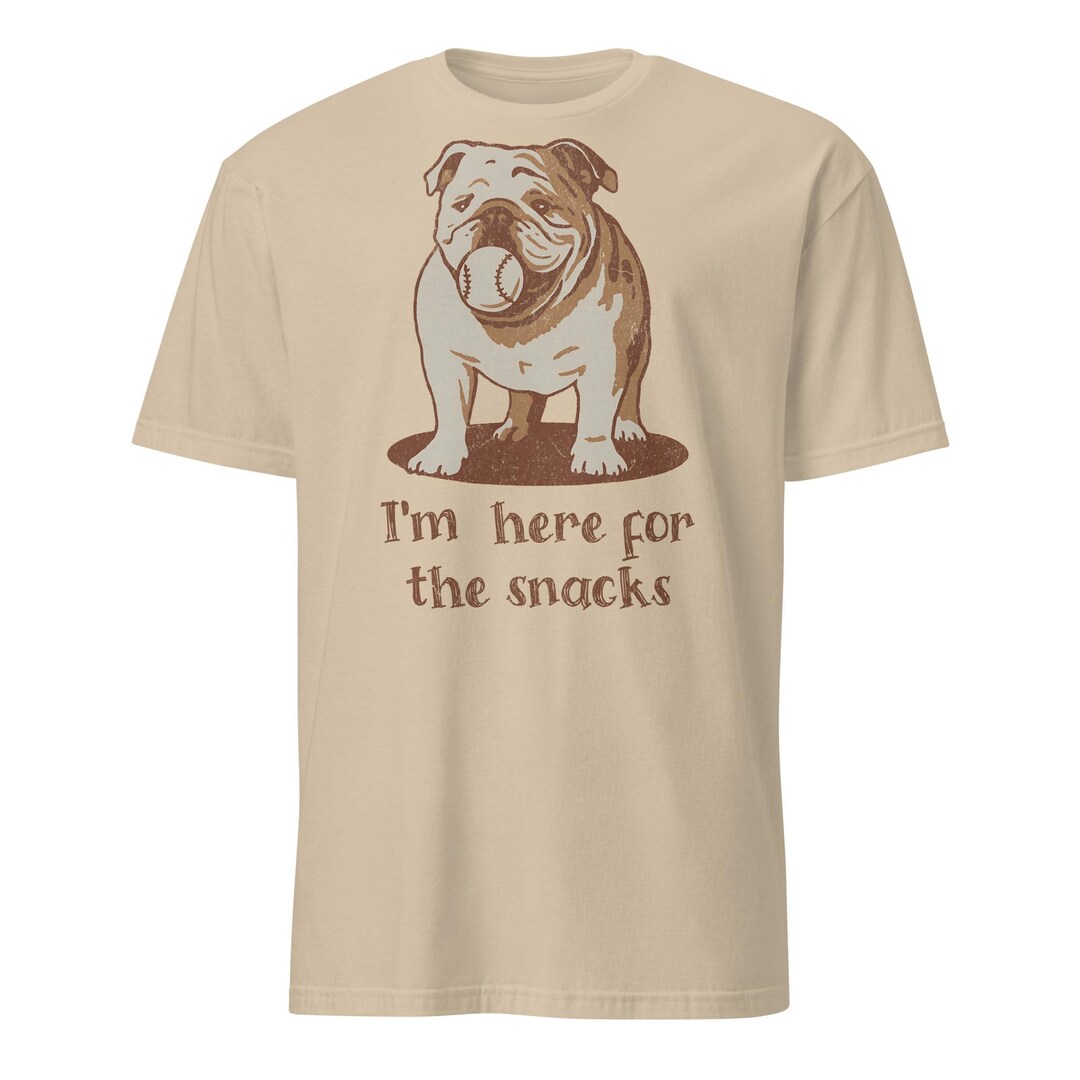 Here for the Snacks Cheeky Bulldog Short-sleeve Unisex T-shirt, Pet ...