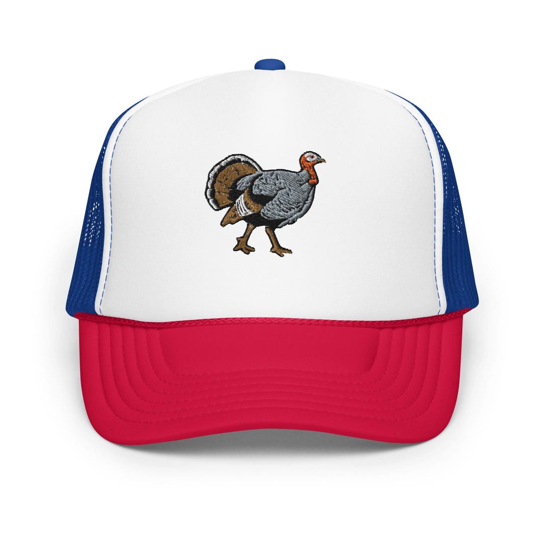 Walking Turkey Trucker Hat | Embroidered Bird Design, Foam Adjustable ...