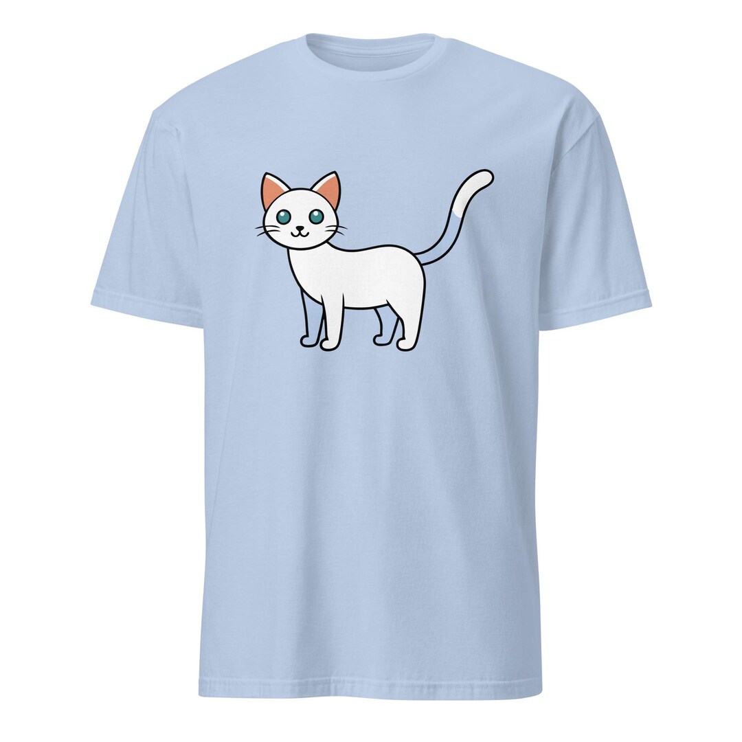 Cartoon Cat T-shirt | Unisex Ring-spun Cotton Graphic Tee - Etsy