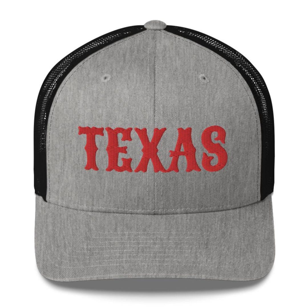 Texas Puff Embroidered Trucker Cap - Etsy