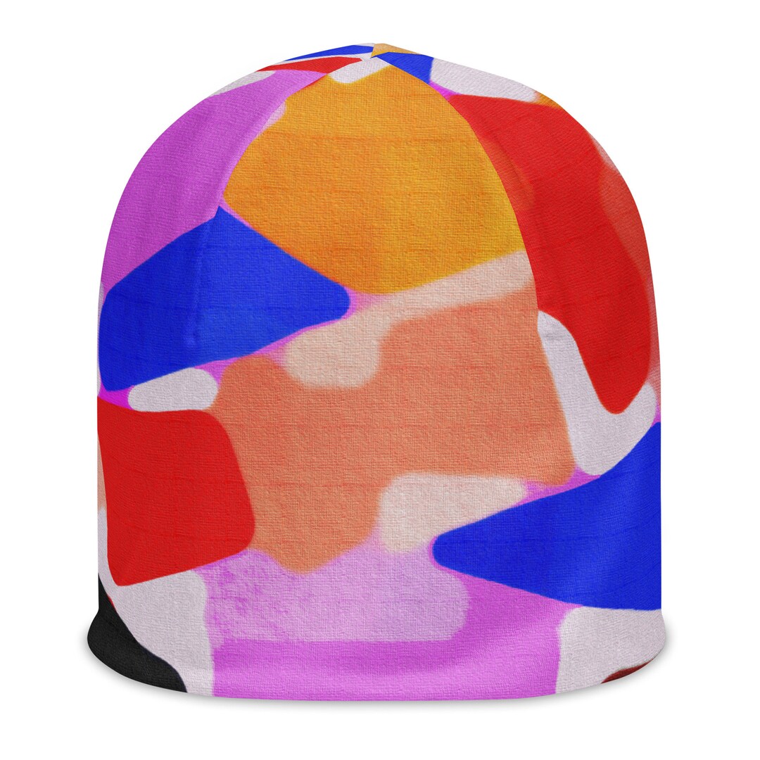Retro Primary Color Beanie All-over Print Beanie - Etsy