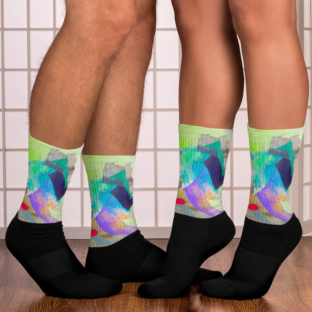 Forward Abstract Artistic Socks Sublimation Printed Design, Unique Art ...
