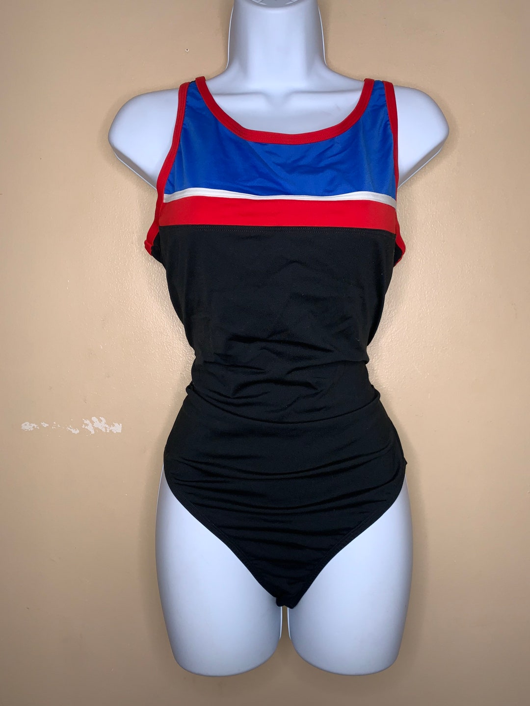 Red White Blue Speedo One Piece Vintage Swimsuit - Etsy